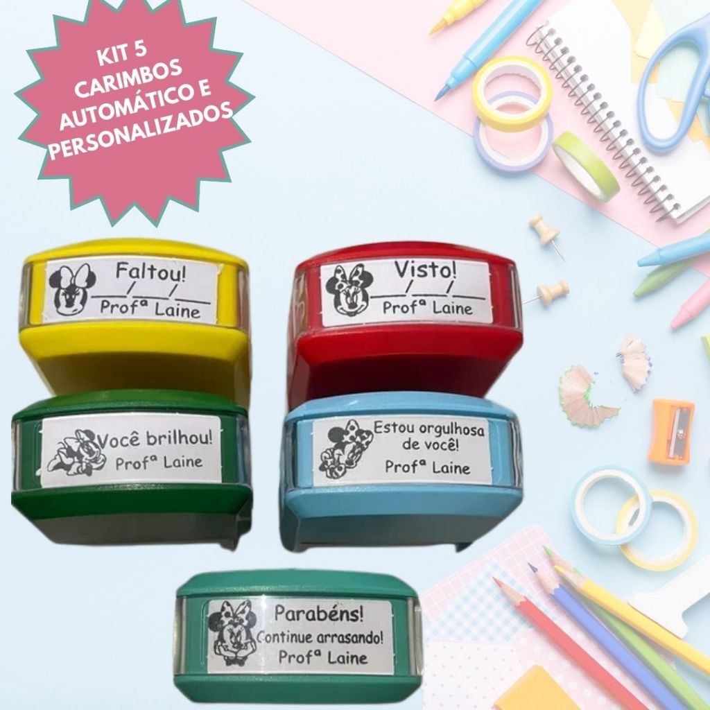 Kit Carimbos Pedagógicos Automáticos Carimbo Para Professor ...
