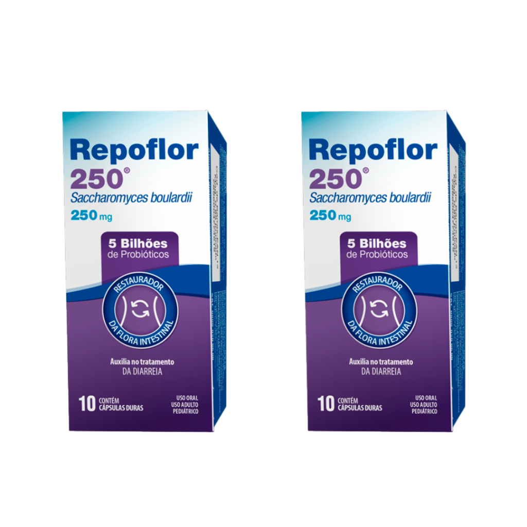 Kit 2x Repoflor 250 mg Com 10 Cápsulas Repositor de Flora Intestinal ...