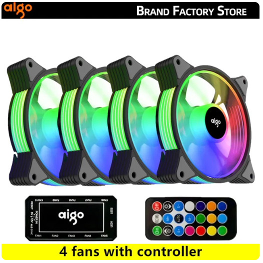 Cooler Fan Aigo Dr12 Pro Rgb D/face 4 Fans +controladora | Shopee Brasil