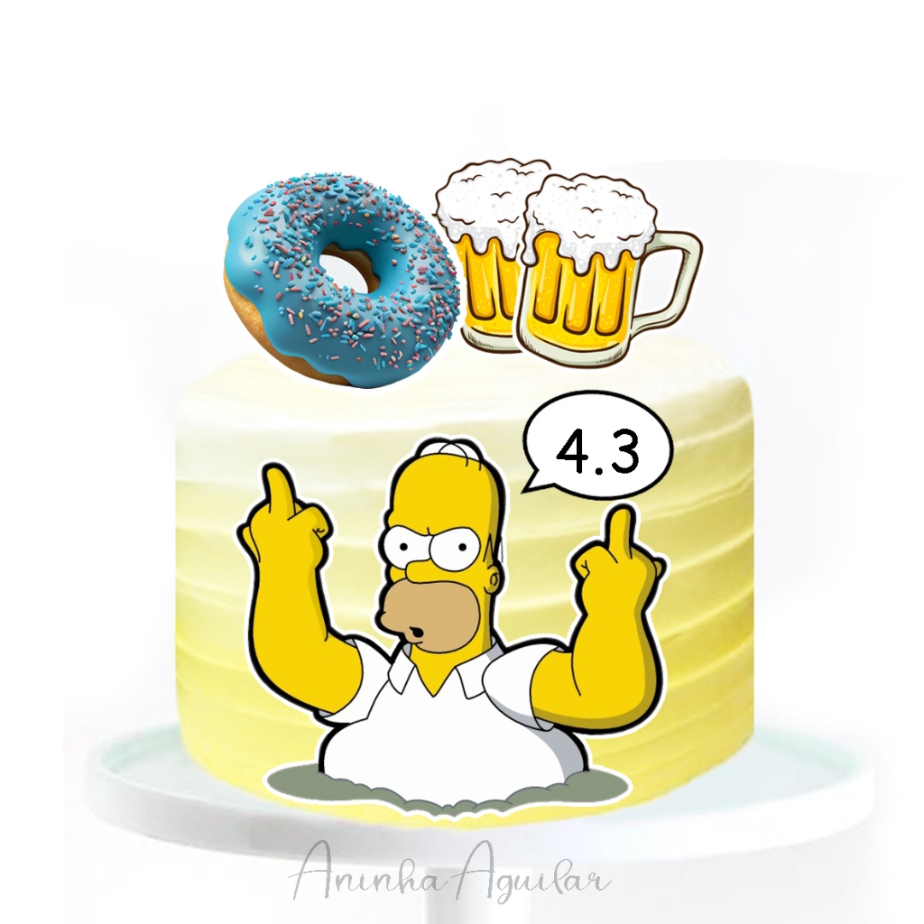 Topo De Bolo Simpsons Personalizado APÓS A COMPRA NOS INFORMAR NOME E ...