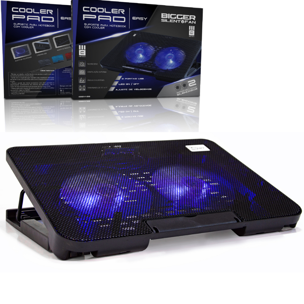 Cooler com Led para Notebook - Ajustável Ate 17 - Base de Notebook com ...