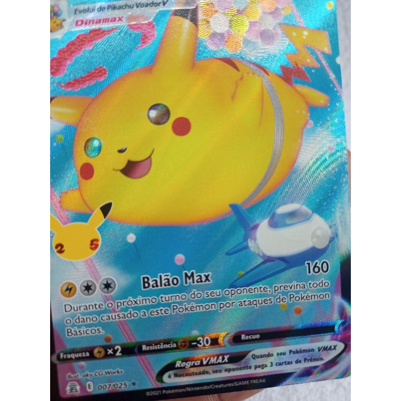 Pikachu voador VMAX carta original Pokémon | Shopee Brasil