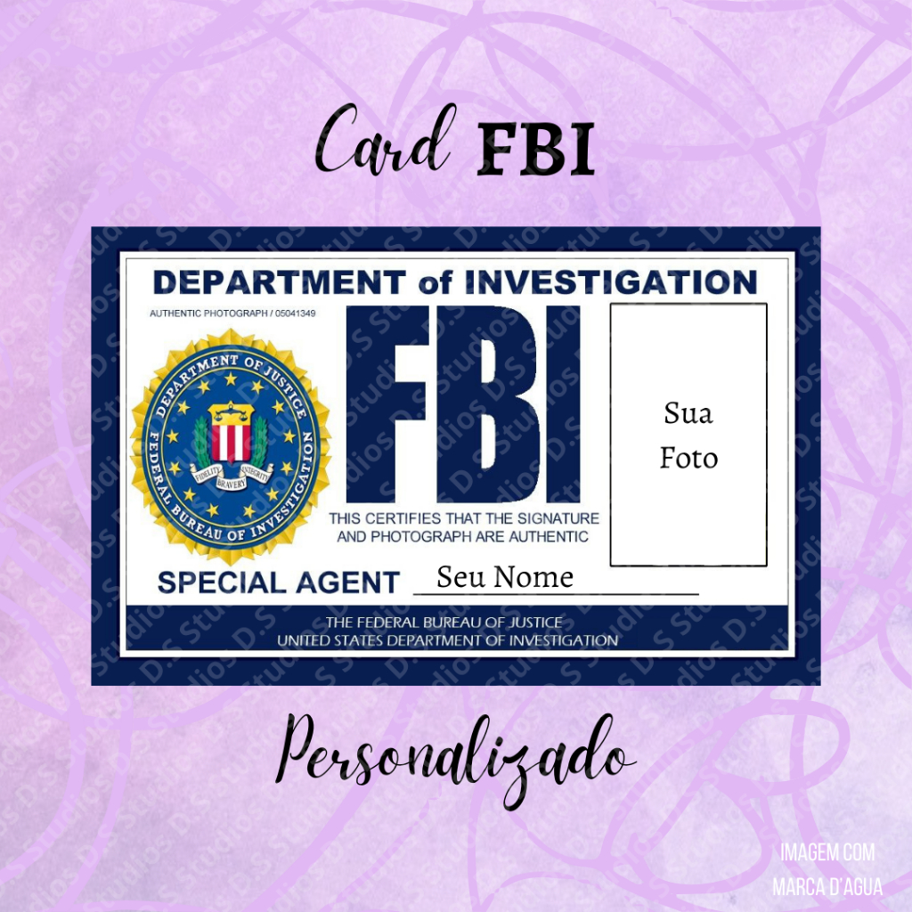 Kit Com 2 Cards FBI Personalizado | Shopee Brasil