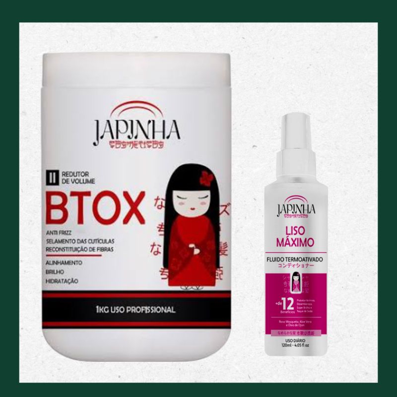 KIT BOTOX JAPINHA REDUTOR DE VOLUME 1KG + SPRAY TERMO ATIVO 120ML ...