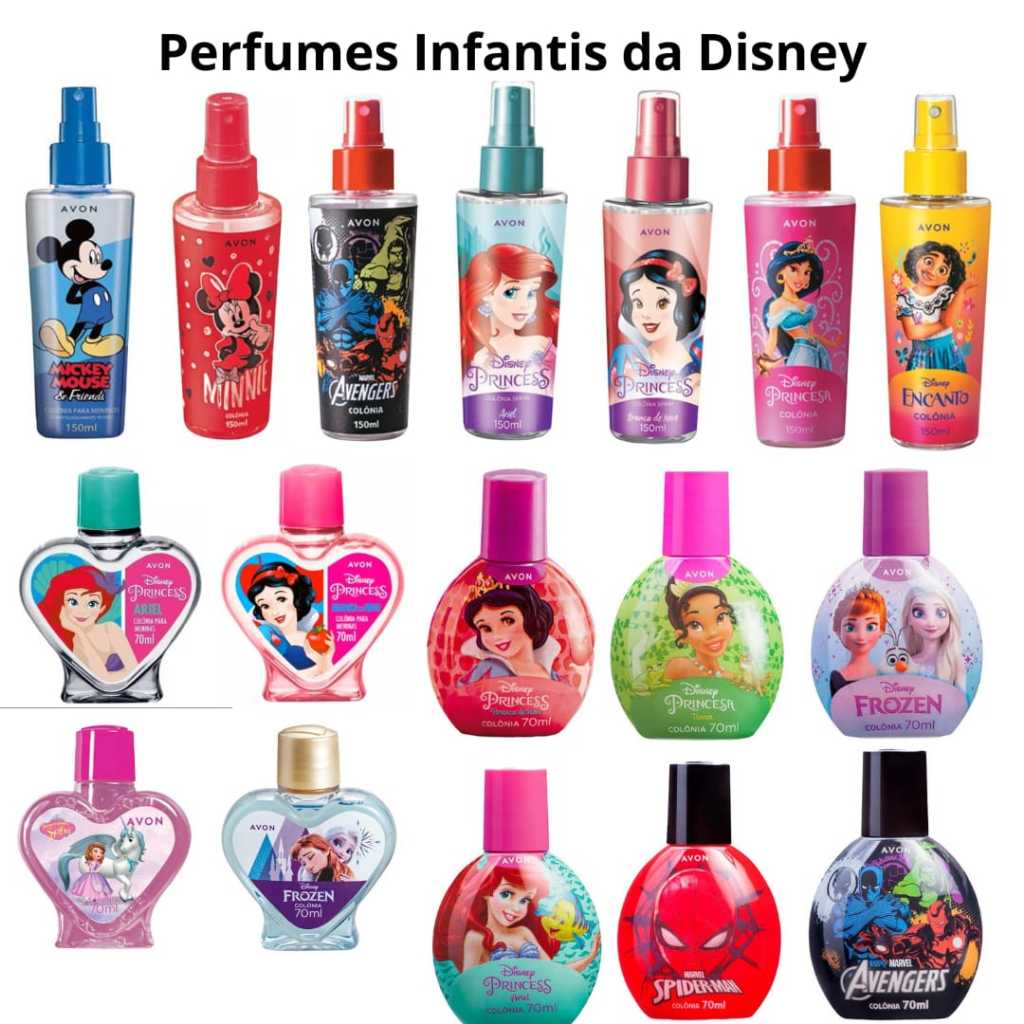 Perfume Colônia infantil de personagens Disney, Marvel, Princesas ...