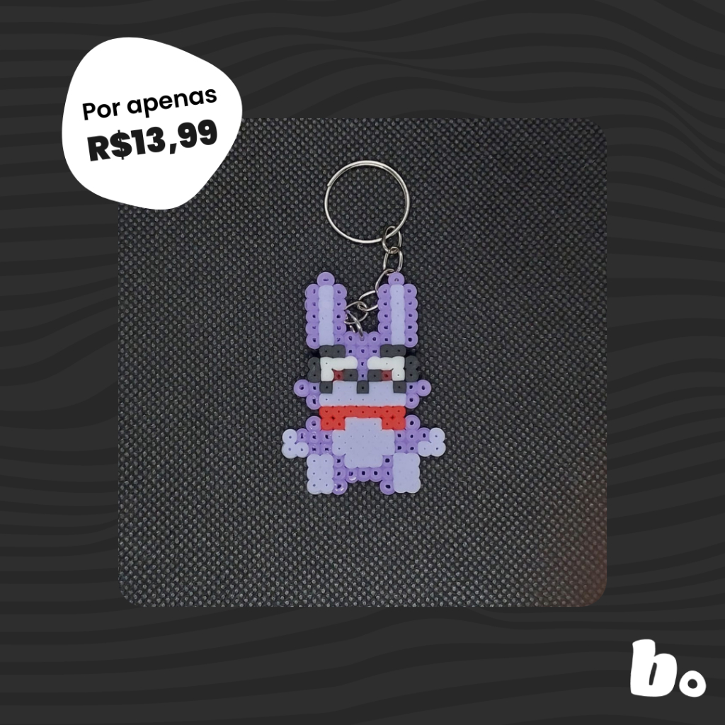 Chaveiro - Cute Bonnie, FNAF (Hama beads/perler beads/pixel art ...