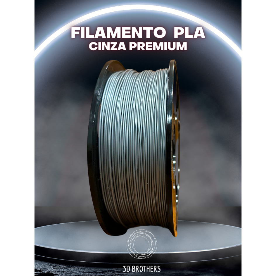 FILAMENTO 3D PLA PREMIUM - CINZA - 3D Brothers | Shopee Brasil