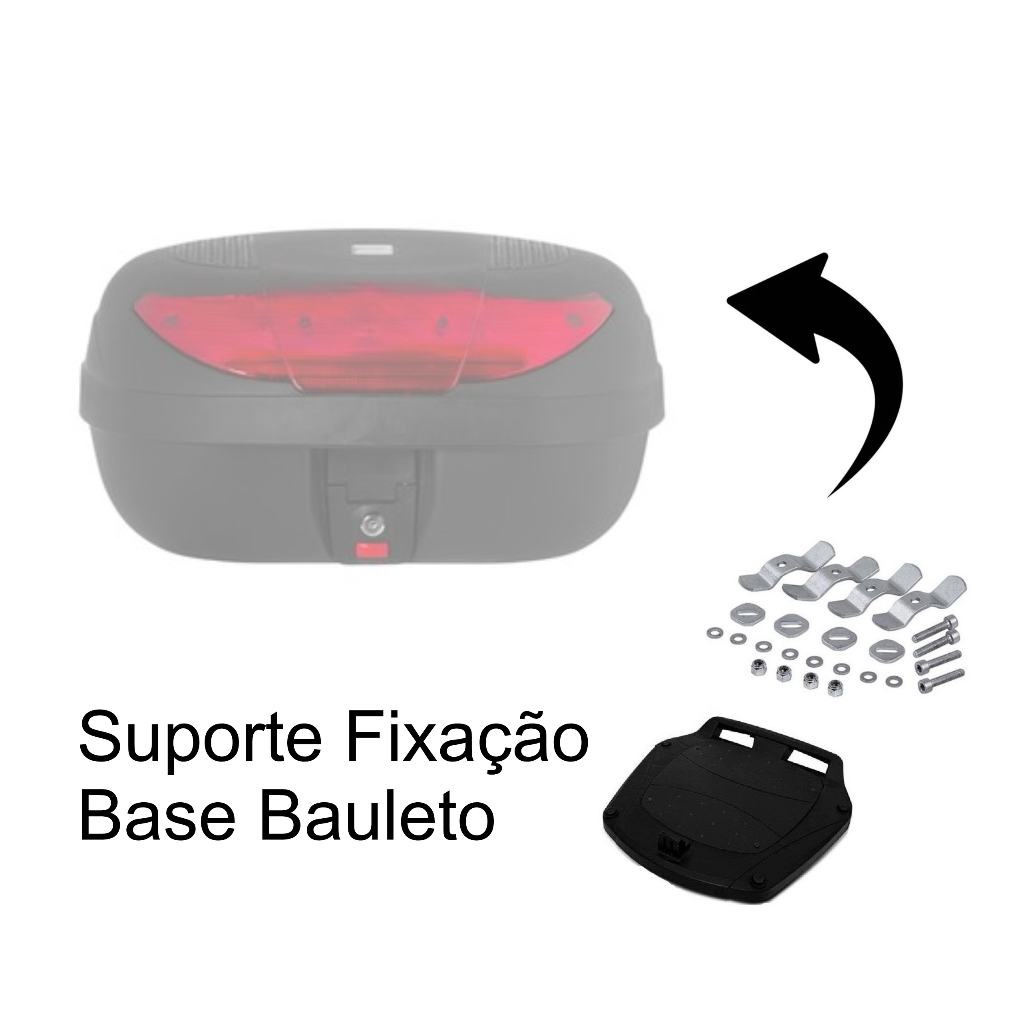 Base Suporte Fixação Baú Bauleto Pro Tork 45 ou 52 Litros | Shopee Brasil