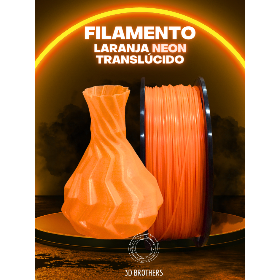 FILAMENTO 3D PLA PREMIUM - LARANJA NEON TRANSLUCIDO - 3D Brothers ...