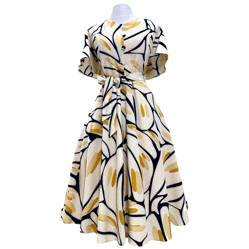 Vestido Midi Rodado Crepe Toque de Seda Gola V e Manga Rodada Moda ...