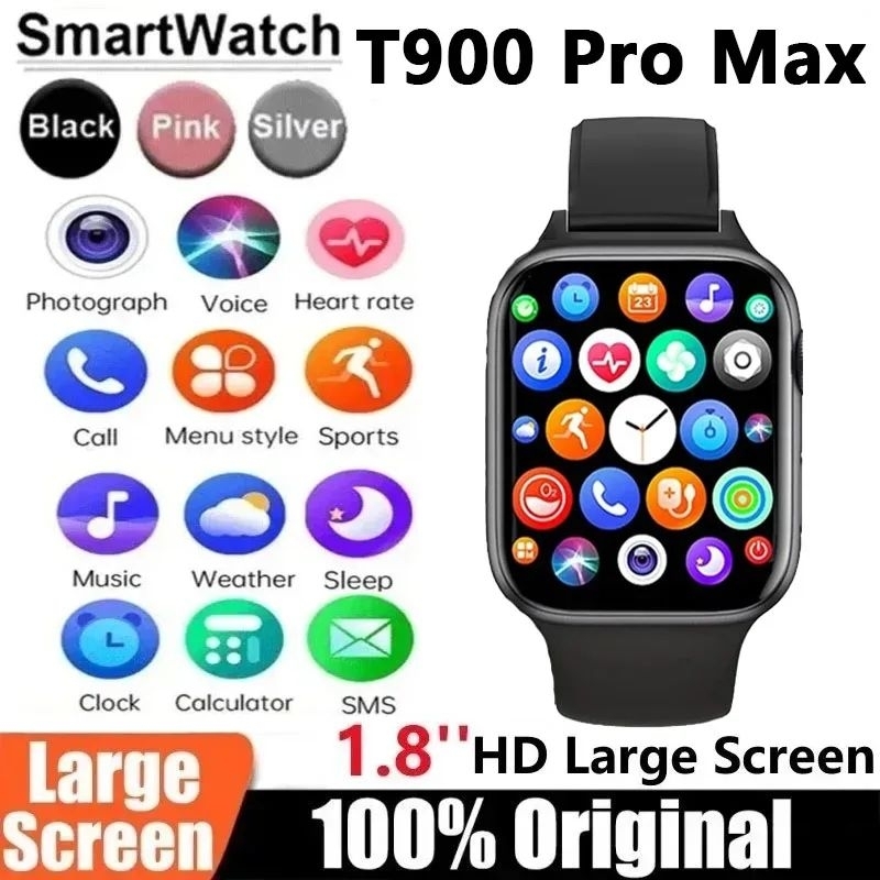 T900 pro max relógio inteligente smartwatch big infinity display ...