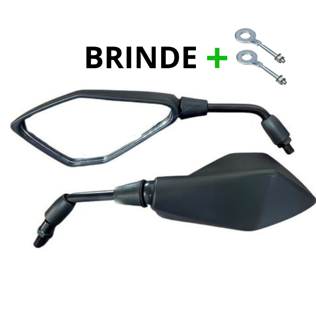 Retrovisor Modelo Z400 Rosca Honda Fixo Haste Curta Longa Esportivo