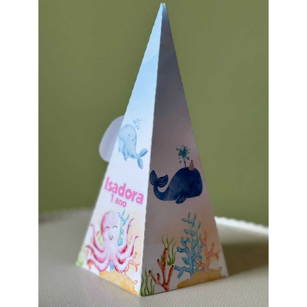 kit festa - caixa piramide fundo do mar 10 unidades | Shopee Brasil