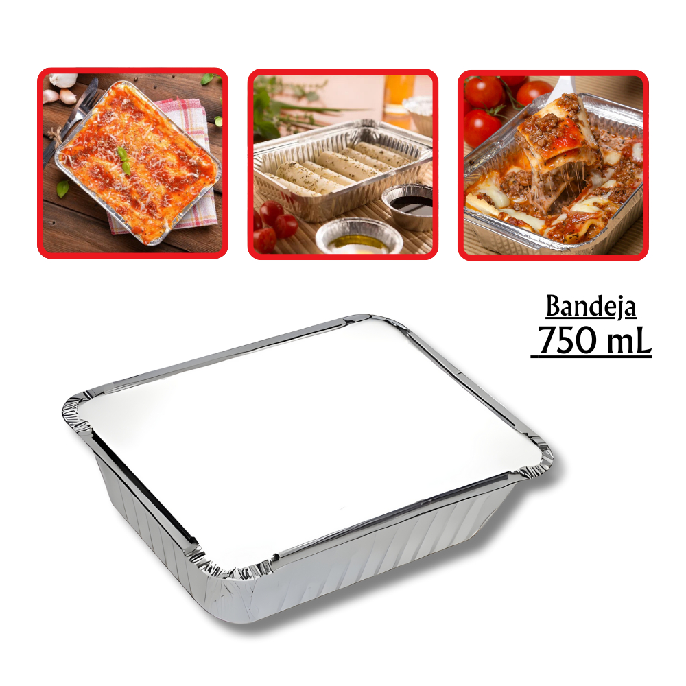 marmita descartavel bandeja de alumínio 750ml térmica com tampa forma ...