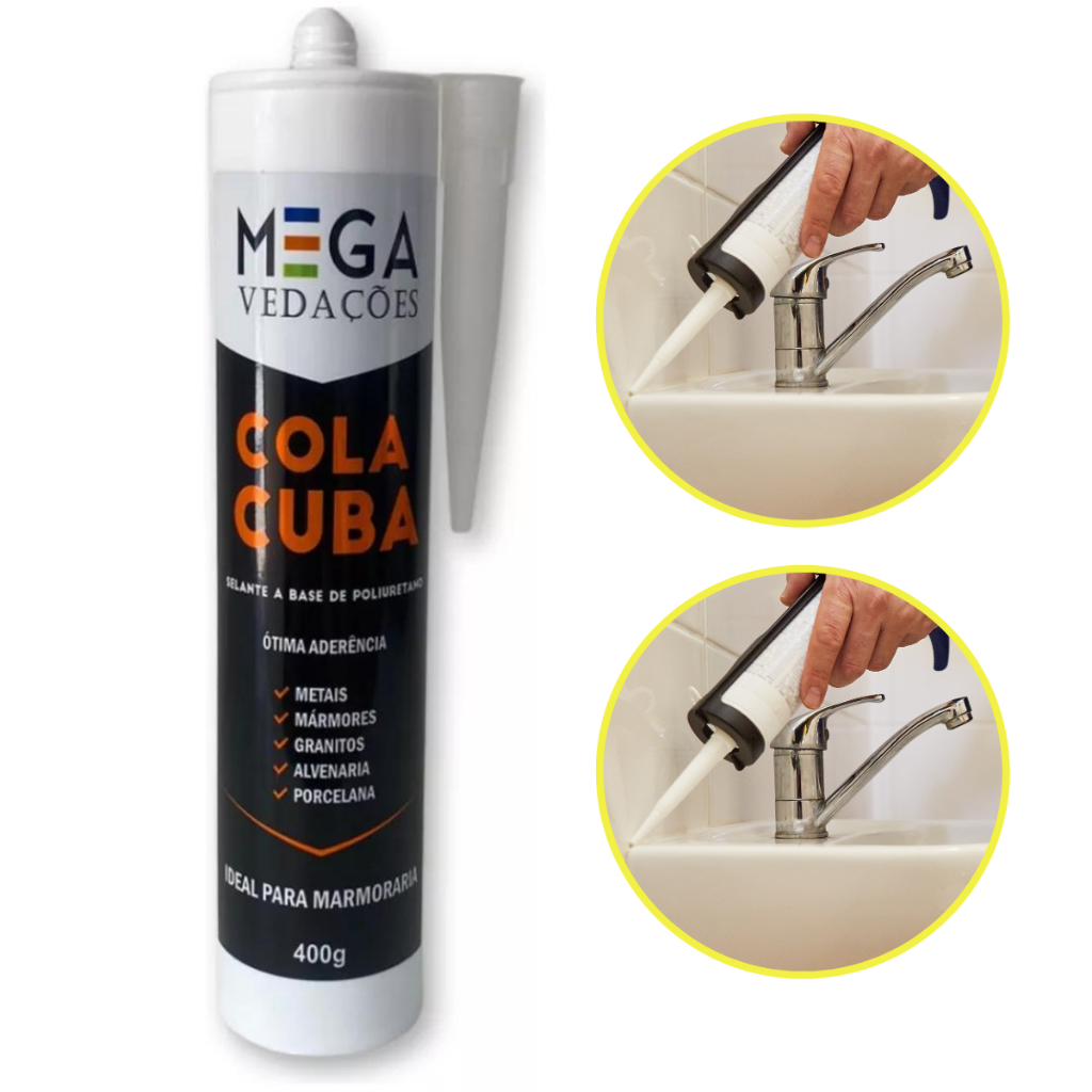 Cola Fixa Cuba Pia Inox Granito Mármore Porcelana Vidro 400g | Shopee Brasil