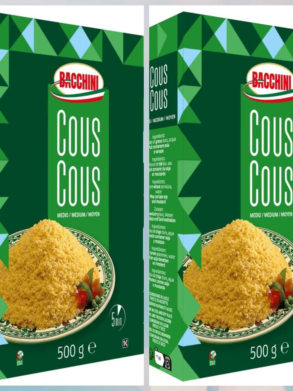 KIT 2 COUSCOUS ITALIANO BACCHINI GRANO DURO 500G | Shopee Brasil