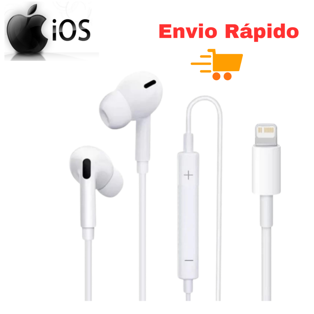 Fone de Ouvido Iphone Original Para Celular Lightning Branco Com ...