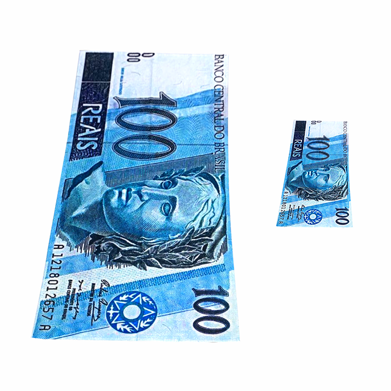 Toalha de banho + toalha de Mão Rosto Nota de 100 Reais Praia Piscina ...