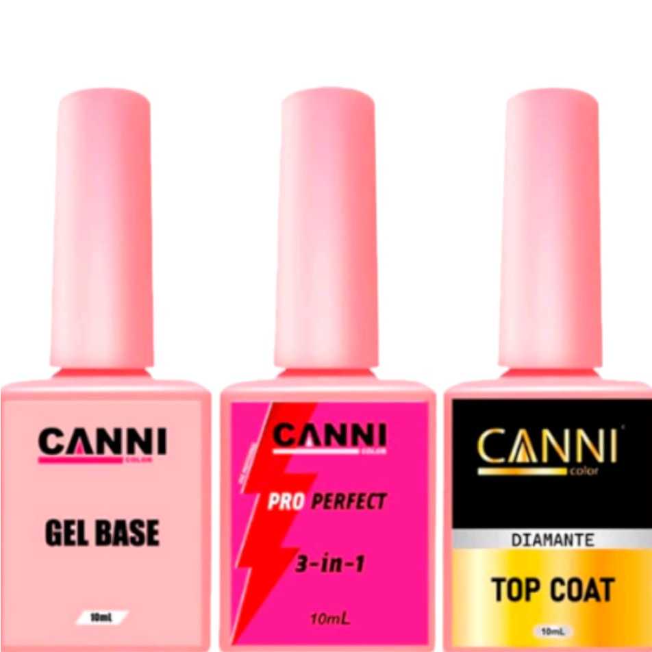 Kit blindagem Top Coat Diamante / Base Em Gel / Pro Perfect 3-In-1 / Substitui Passo 1 , 2 E 3 ...