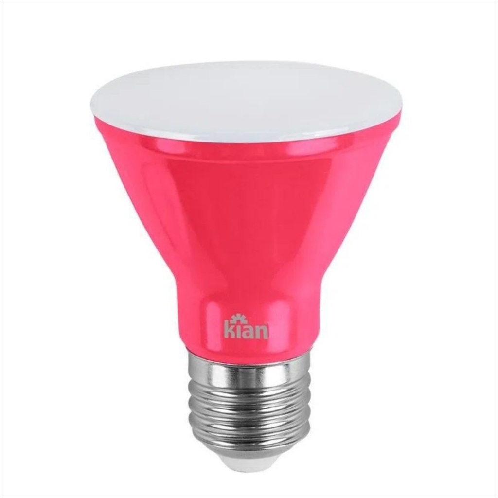 LAMPADA LED PAR20 ROSA 6W SOQUETE E27 PARA DECORAÇÃO ILUMINAÇÃO DE ...