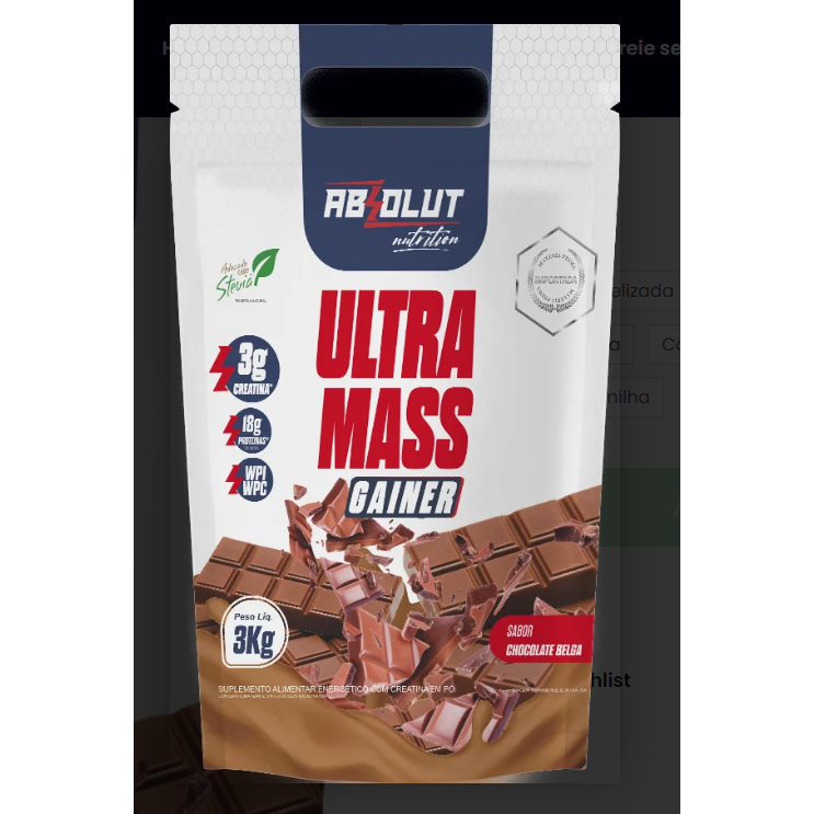 Hipercalórico Ultra Mass Gainer 3kg – Absolut Nutrition | Shopee Brasil