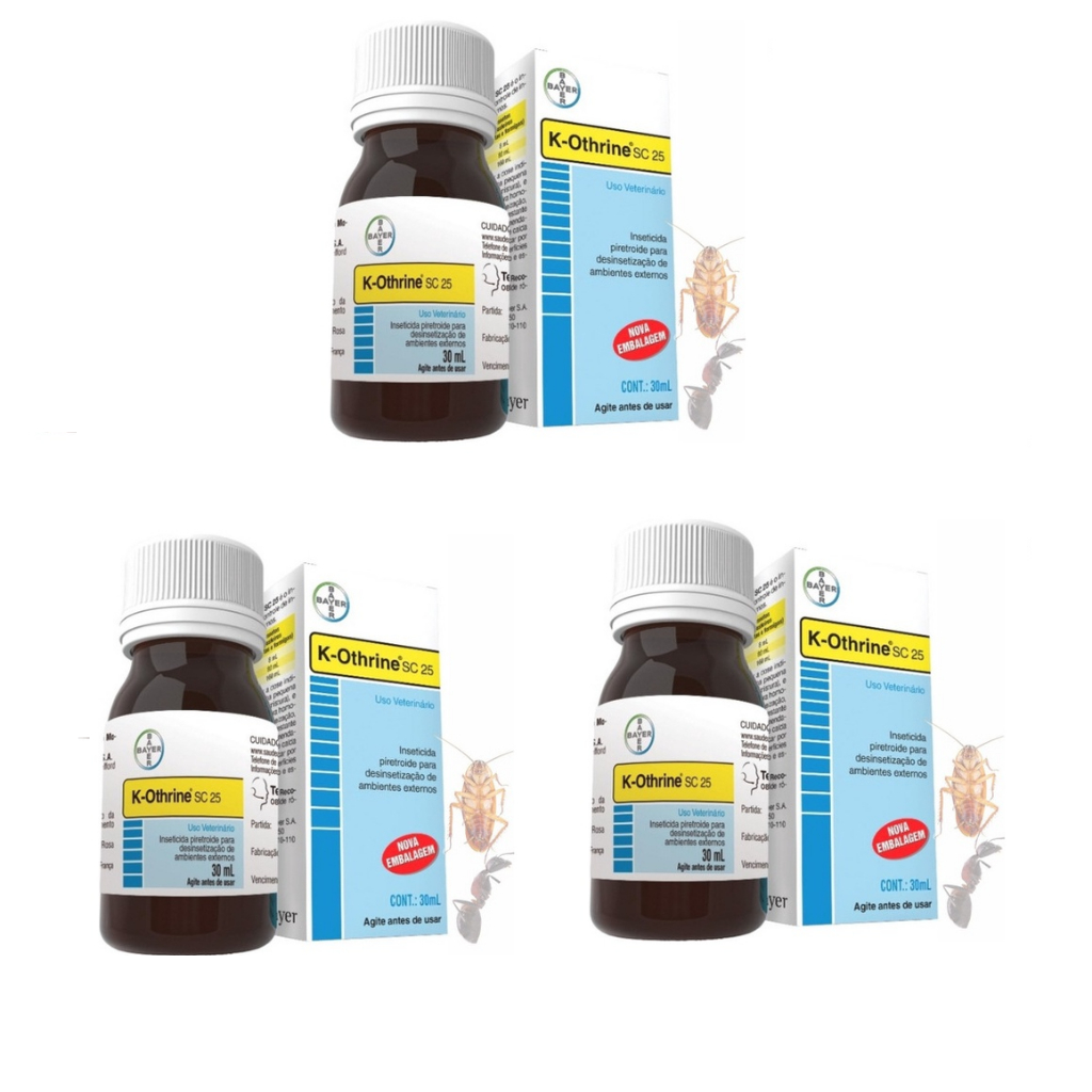 Kit 3 Un. Mata Formigas Mosquitos Baratas K-othrine Sc 25 BAYER 30ml ...