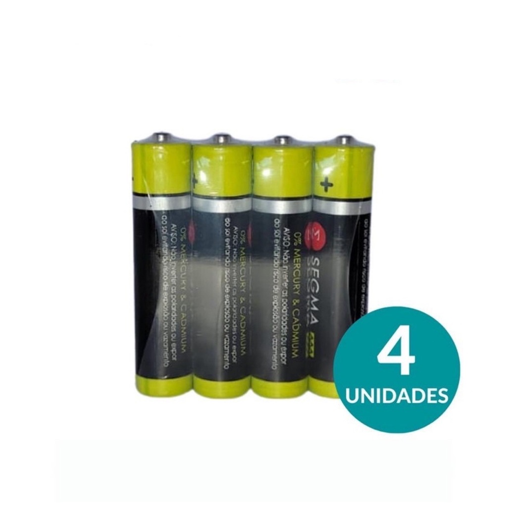 04 PILHAS POWER UP DURABLE SEGMA AA 1.5V | Shopee Brasil