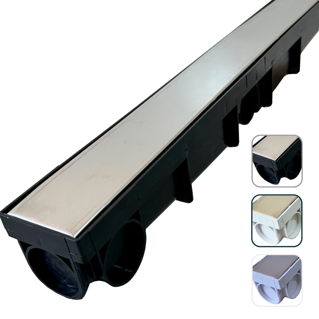 Ralo Linear 6x50cm Inox espelhado Oculto Luxo com Coletor sifonado ...