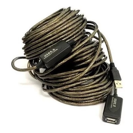 Cabo Extensor Usb 2.0 Amplificado Ativo 5-30 m Macho-a Fêmea-a | Shopee ...