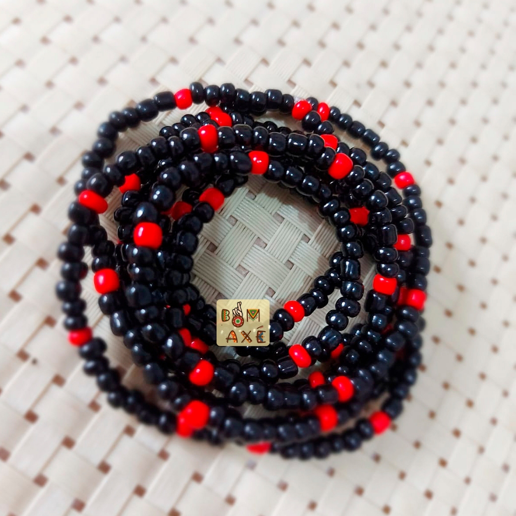 Guia Exu / Pombagira Preta e Vermelha Colar Proteção Fio de Contas ...