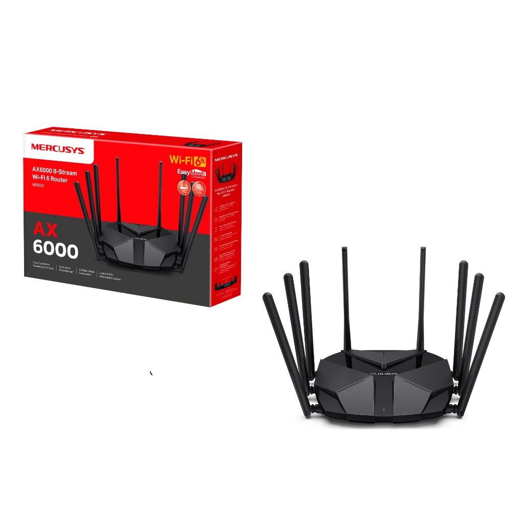 Roteador Mercusys Mr90x Ax6000 Wifi 6 Dual Band 8 Antenas | Shopee Brasil