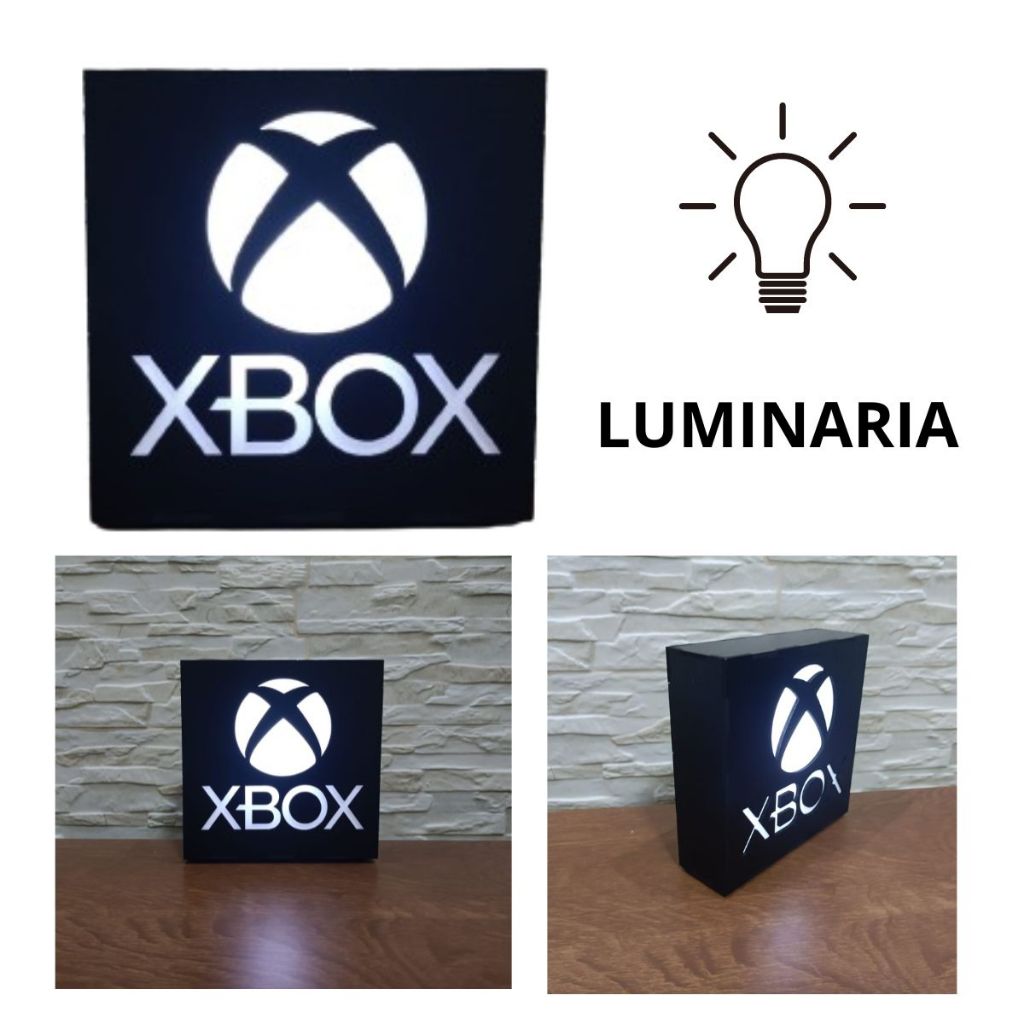 Luminária Gamer Geek Decoração Modelo Icone Xbox Com Led | Shopee Brasil