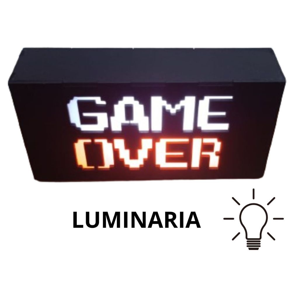 Luminária Gamer de mesa Geek Game Over Com Led | Shopee Brasil