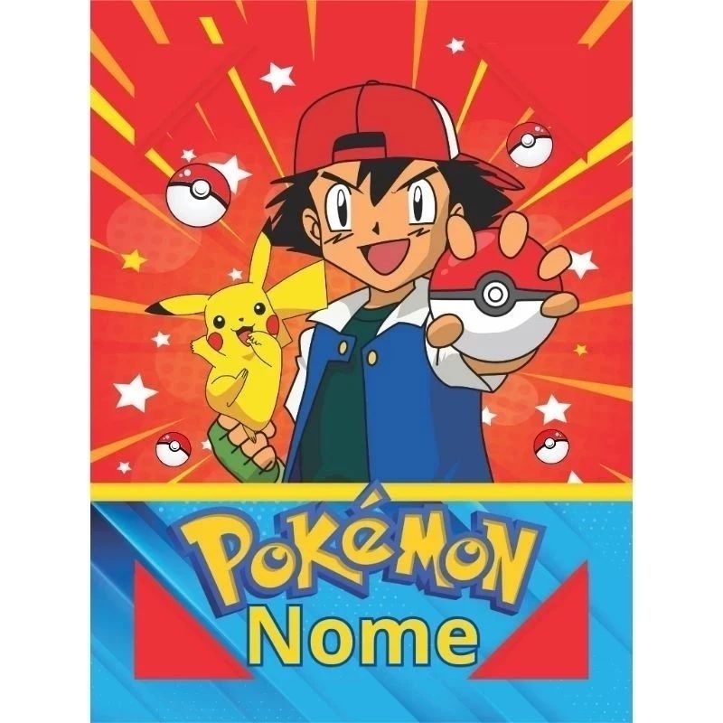 Adesivo Para Capa De Caderno Personalizado Pokemon | Shopee Brasil