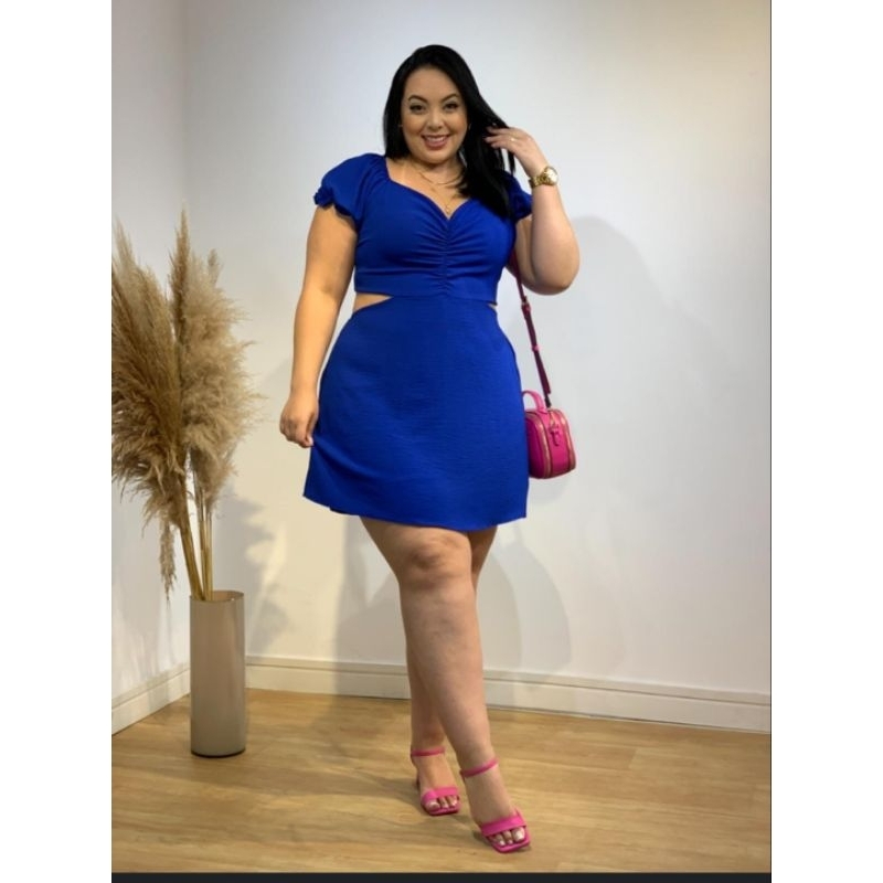 macaquinho vestido eliane plus size aberto nas Costas moda gordinha do ...