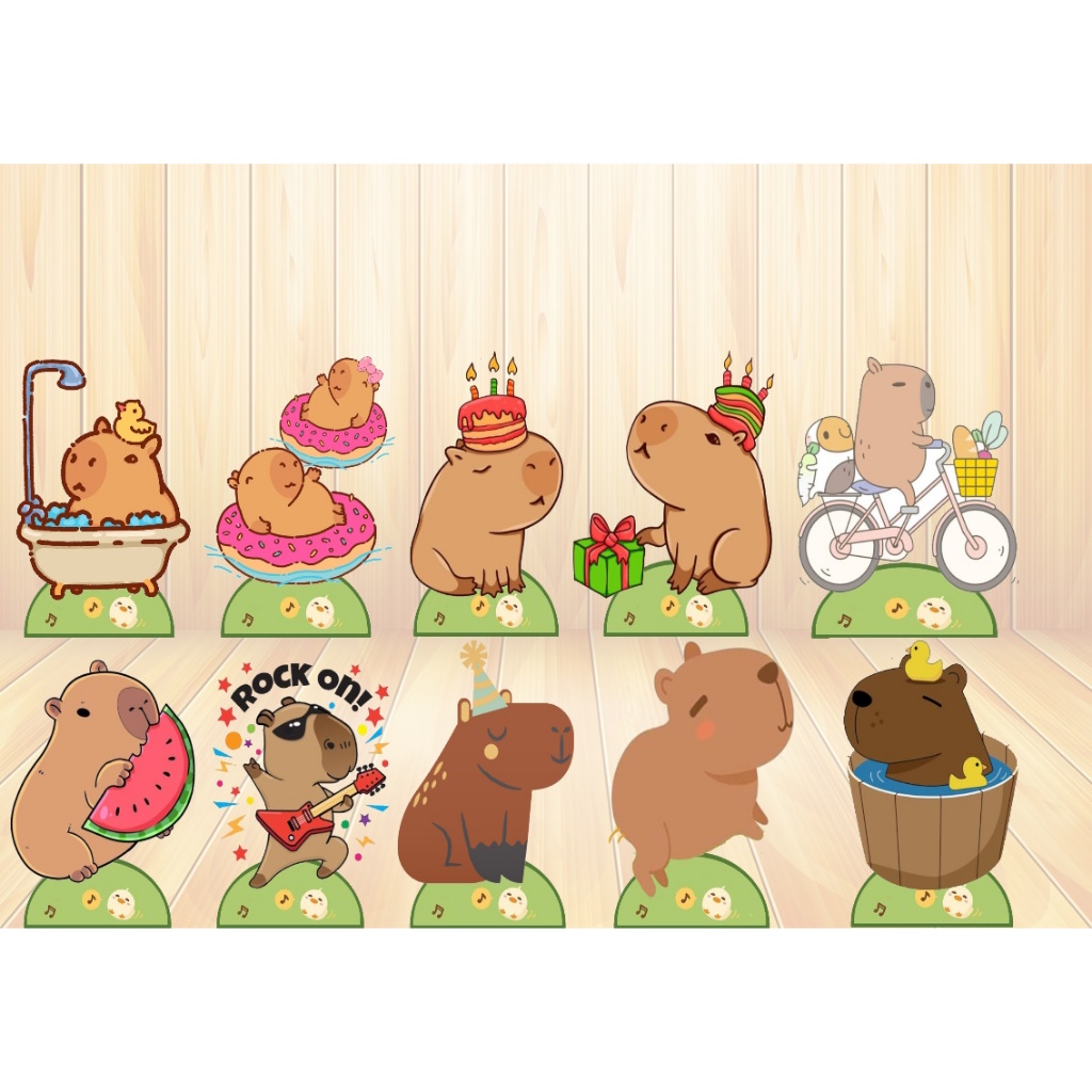 Decoração De Festa Capivara Kit 10 Display De 20 Cm EM MDF DE 3MM ...