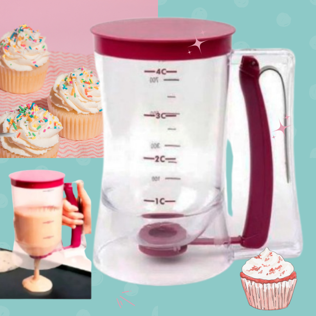 Dispenser Recipiente Copo Dosador De Massas para Cupcake Panquecas ...