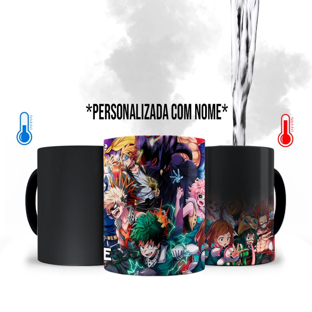 Caneca Mágica Anime Boku no Hero com Nome Personalizado | Shopee Brasil