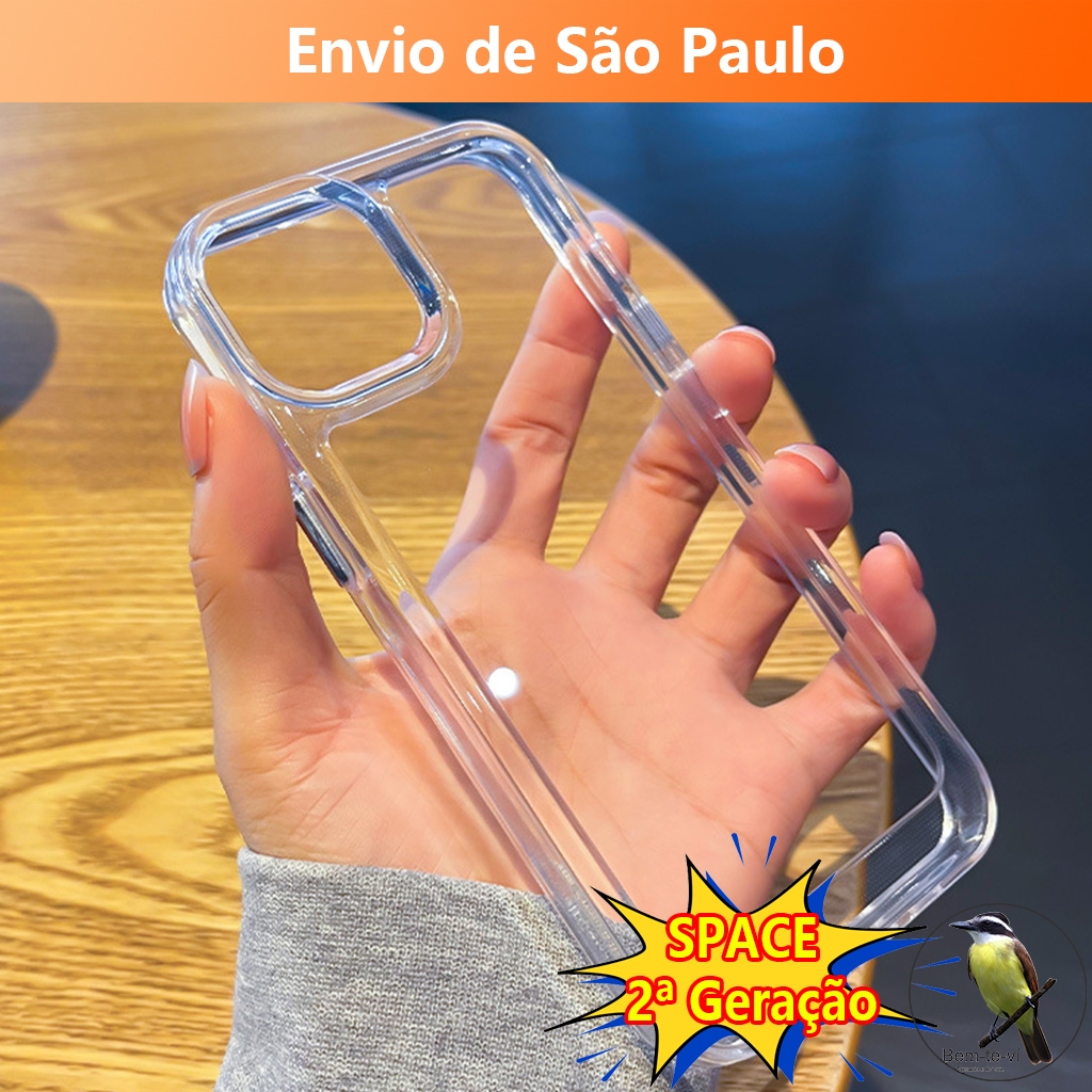 -Bemtevi-Capa Capinha SPACE 2ª Geração Transparente AG-GLASS de vidro ...
