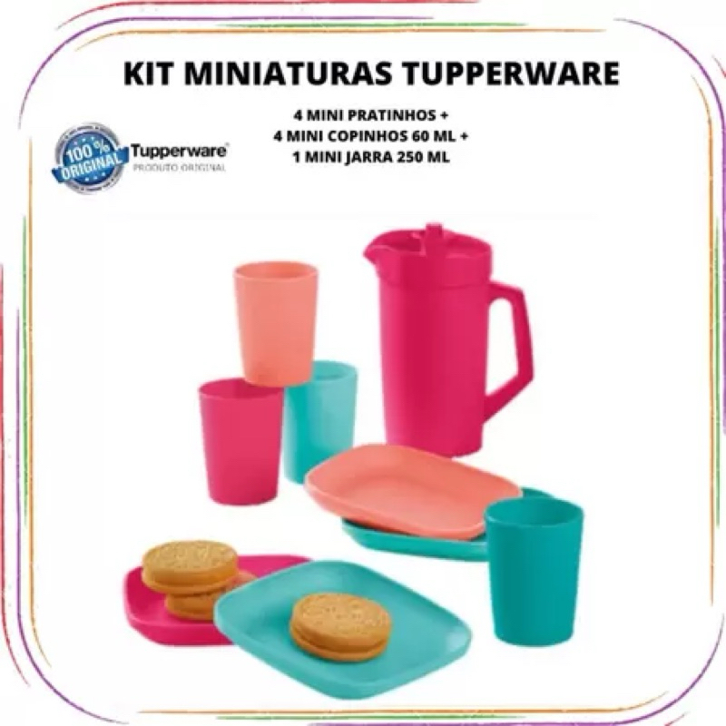 Kit Tupperware Mini Infantil Miniatura 9 peças | Shopee Brasil