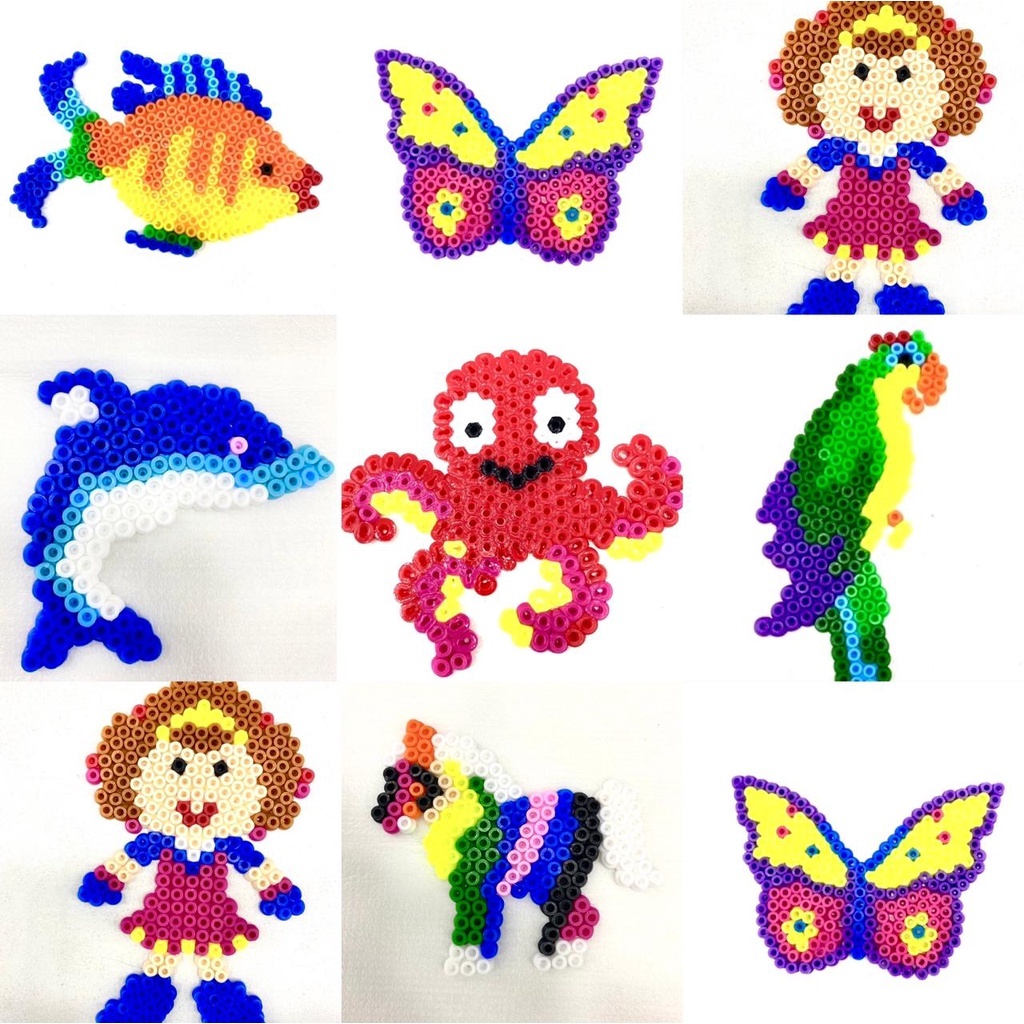Perler Hama Beads 5mm, PegBoard com formato + Pinça+ papel manteiga ...