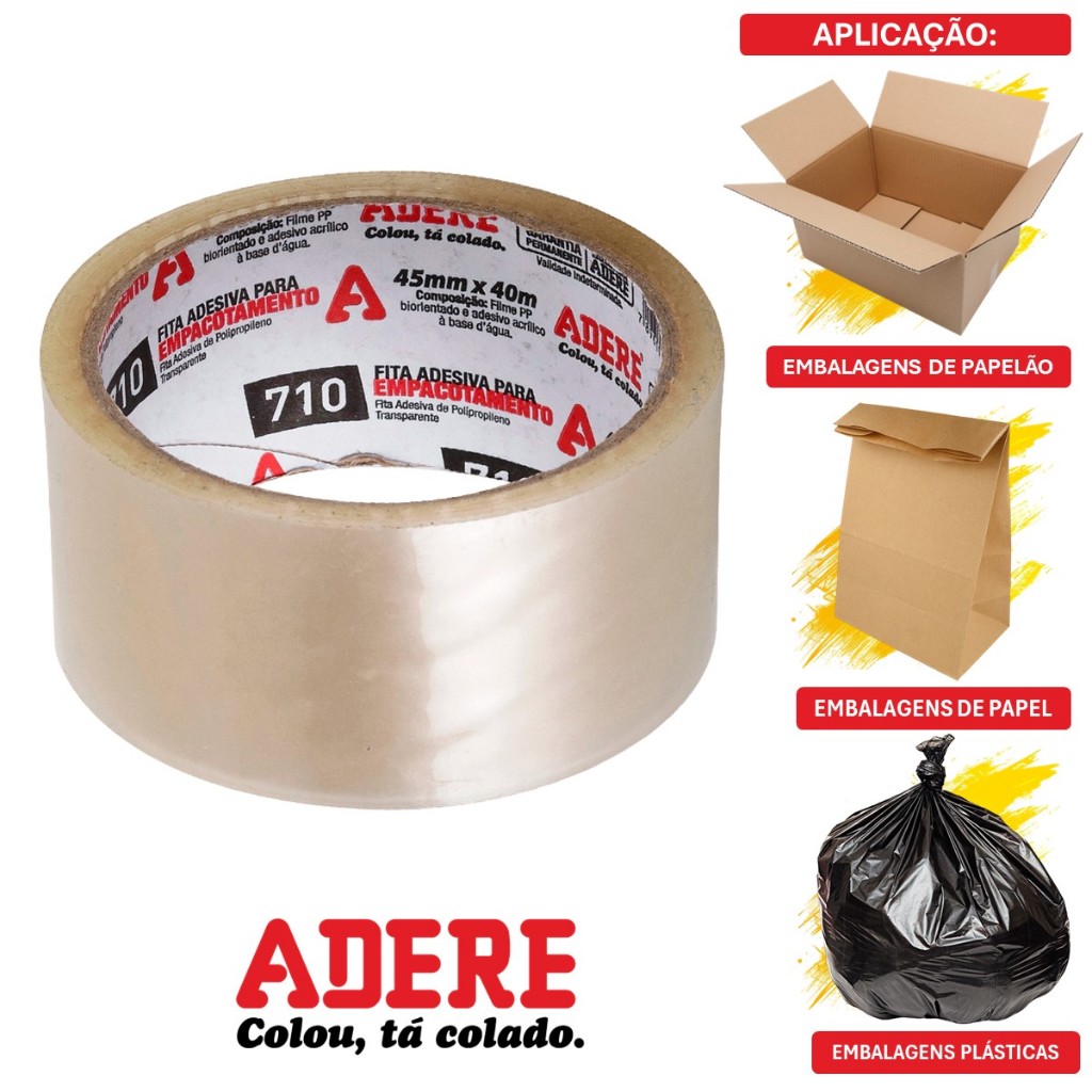 FITA 45 X 40M TRANSPARENTE PARA EMPACOTAR - ADERE | Shopee Brasil