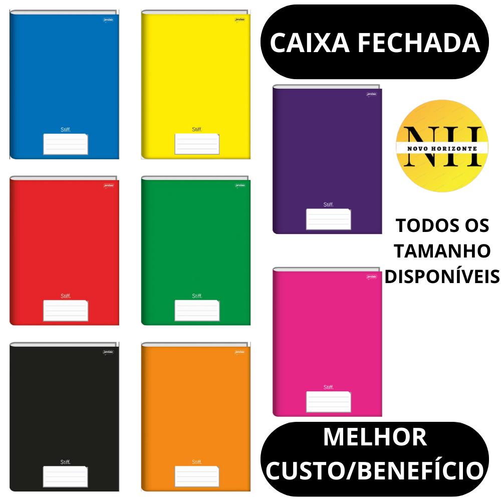 Caixa 8 Pacotes Cadernos Brochurao Grande 96/48 ou 12 Pacotes Cadernos ...
