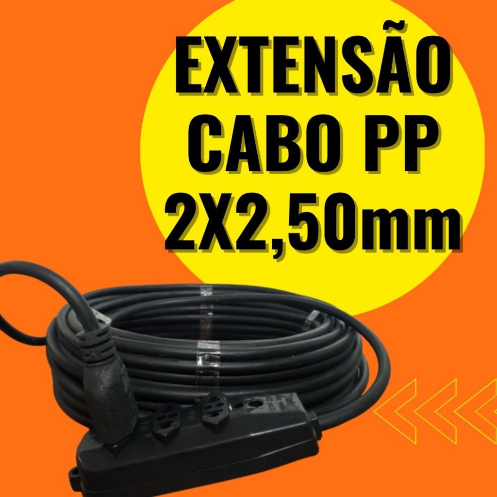 Extensão Elétrica Cabo PP 2X2.50mm | Shopee Brasil