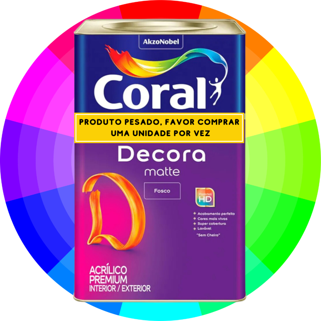 Tinta Parede Fosca Coral 16l Escolha A Cor Premium Decora Matte ...
