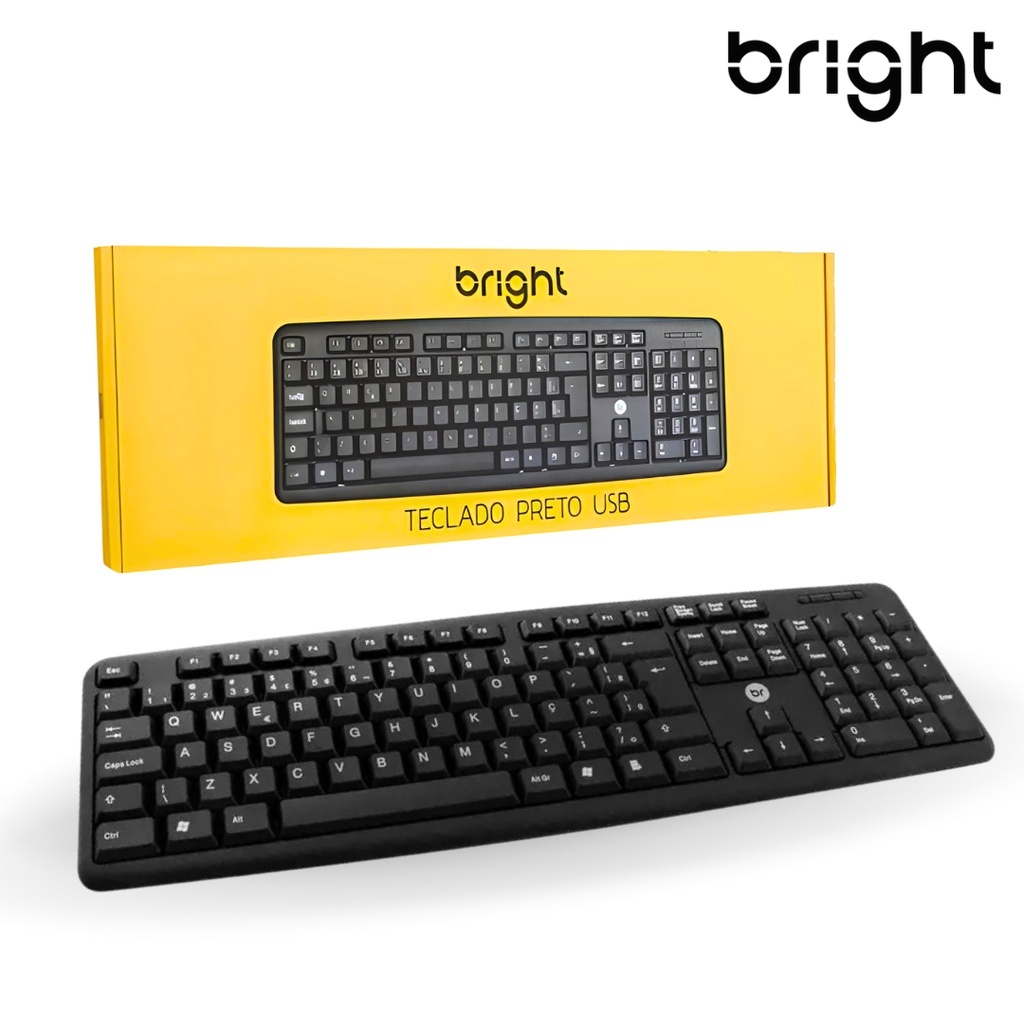 Teclado Standard Básico Preto 0014 Simples Com Fio USB Computador ...