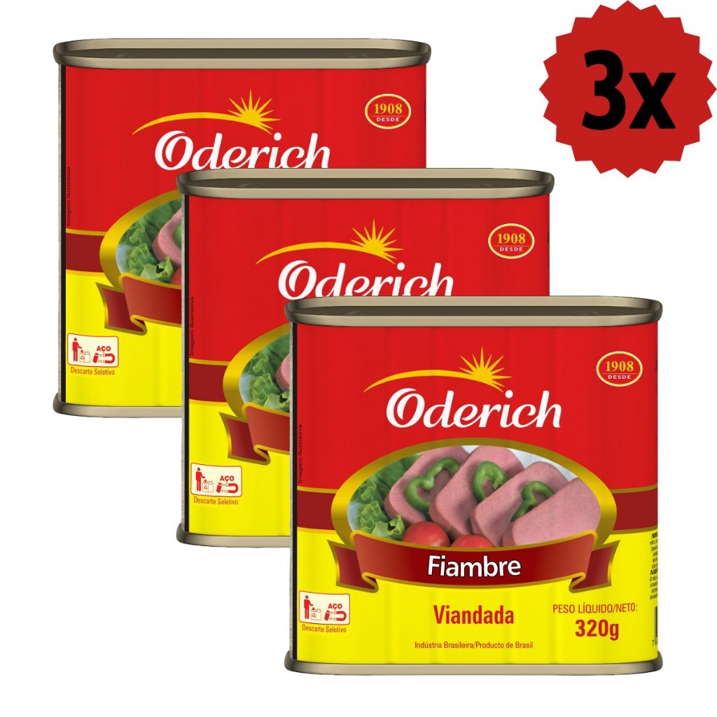 Kit 3 Fiambre Bovino Oderich Viandada 320g | Shopee Brasil