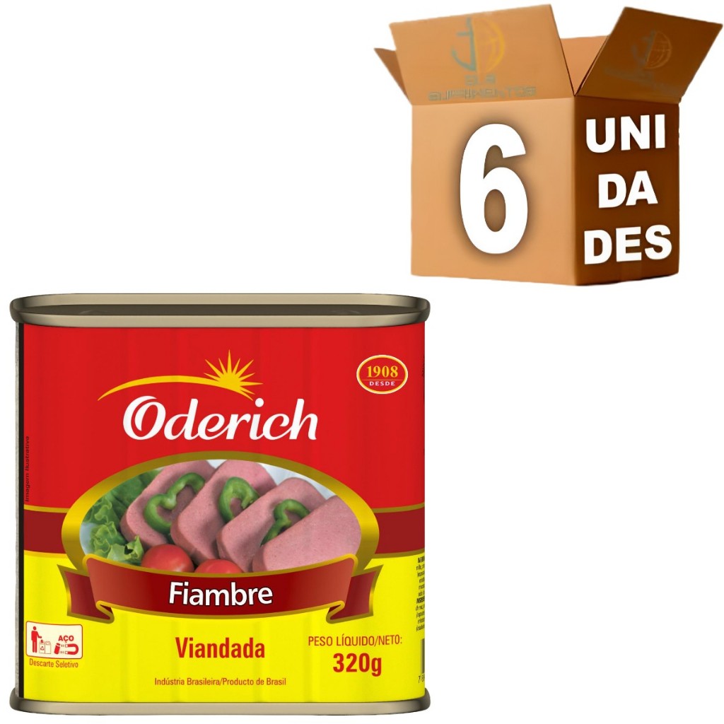Kit 6 Fiambre Bovino Oderich Viandada 320g | Shopee Brasil