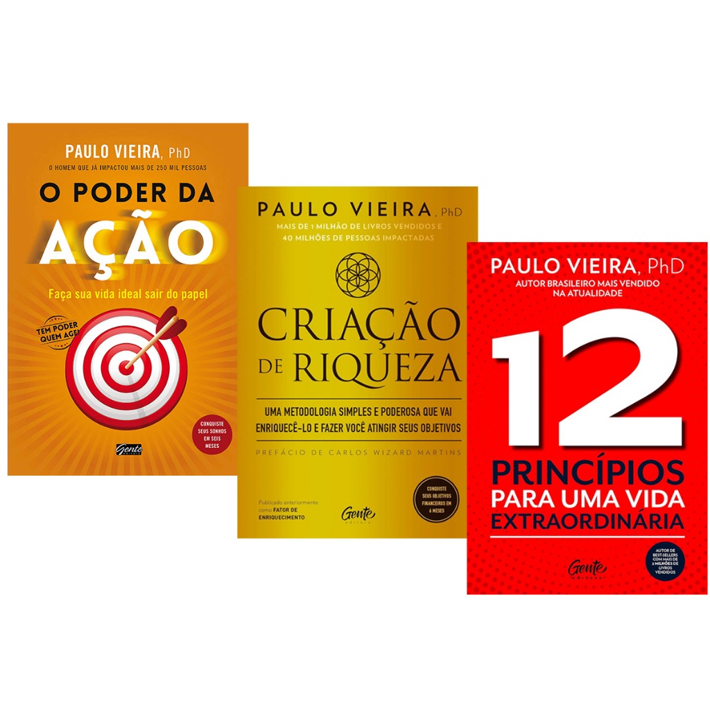 Livro O Poder da Ação + Criação de Riqueza + 12 Princípios Para Uma ...