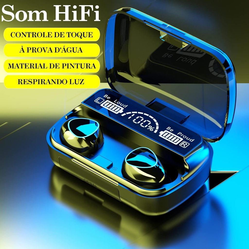 Fone De Ouvido bluetooth 5.1 M10 Sem Fio tws Estéreo Com carregador portátil | Shopee Brasil